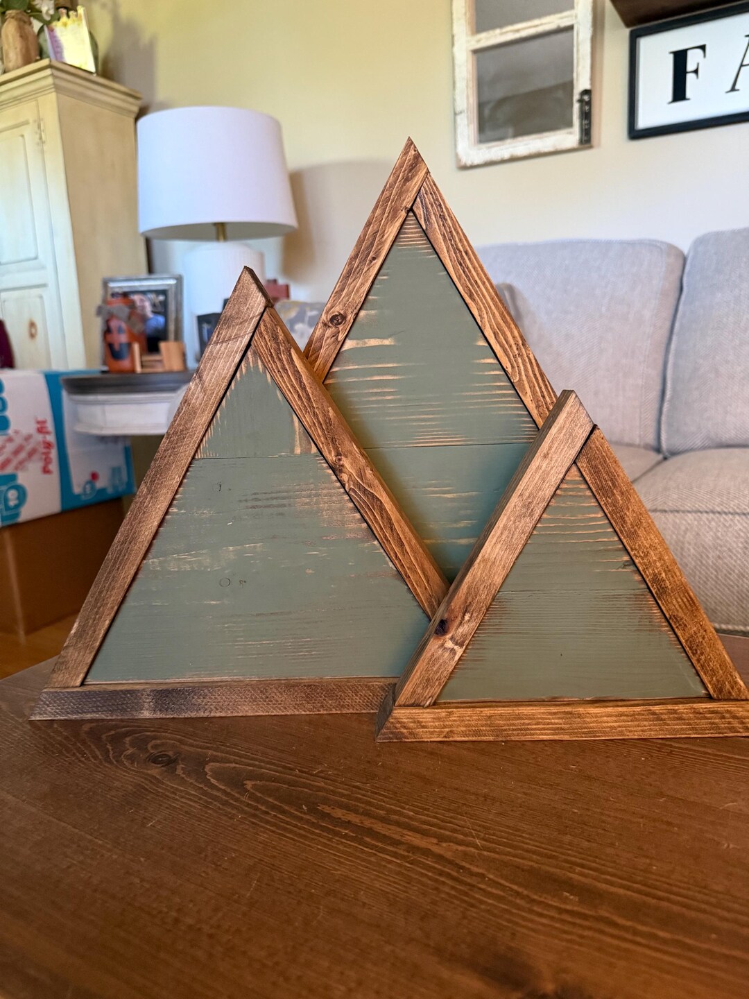 Wood Pyramid Trees Set, Farmhouse Cabin Decor - Etsy Australia