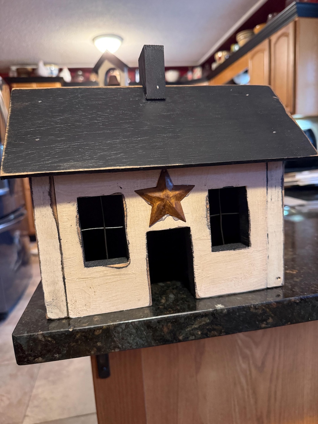 Small White Wood Saltbox House With Light - Etsy