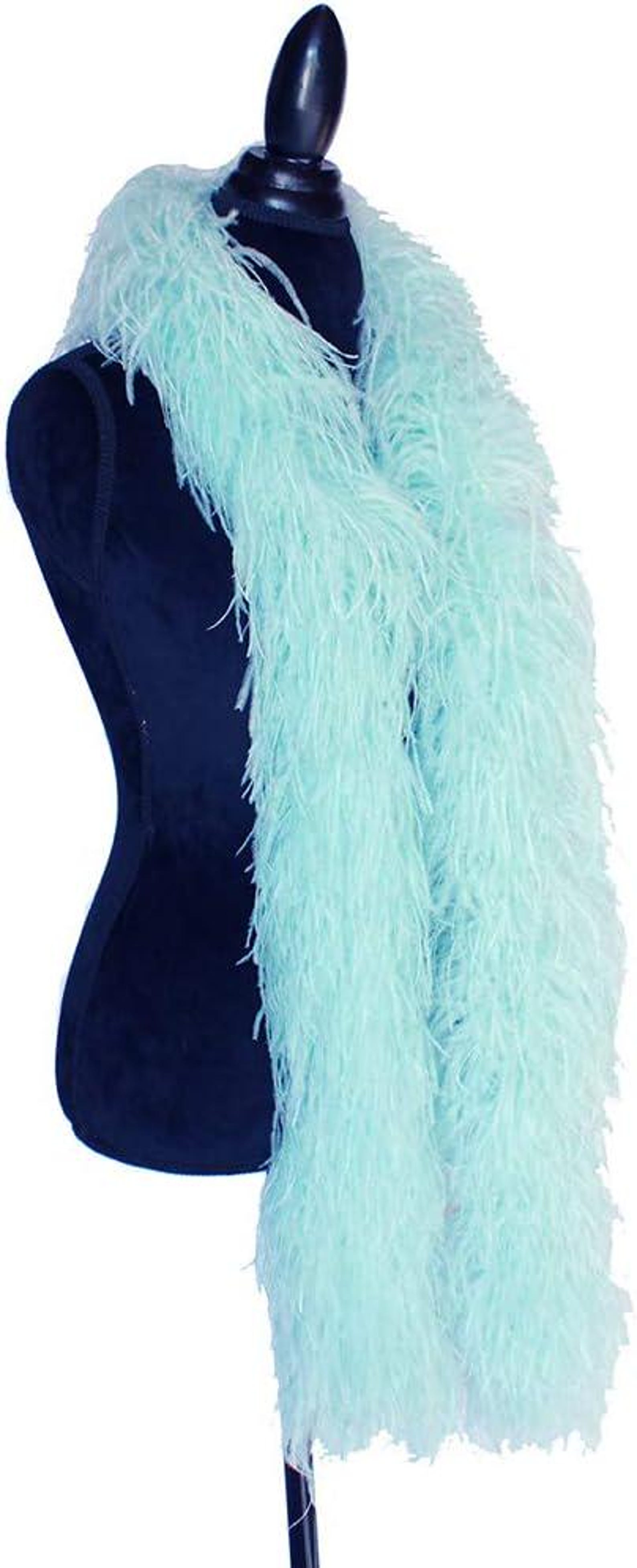 8 Ply - Stylish Fluffy Ostrich Feather Boa - Mint Green/blue - Etsy