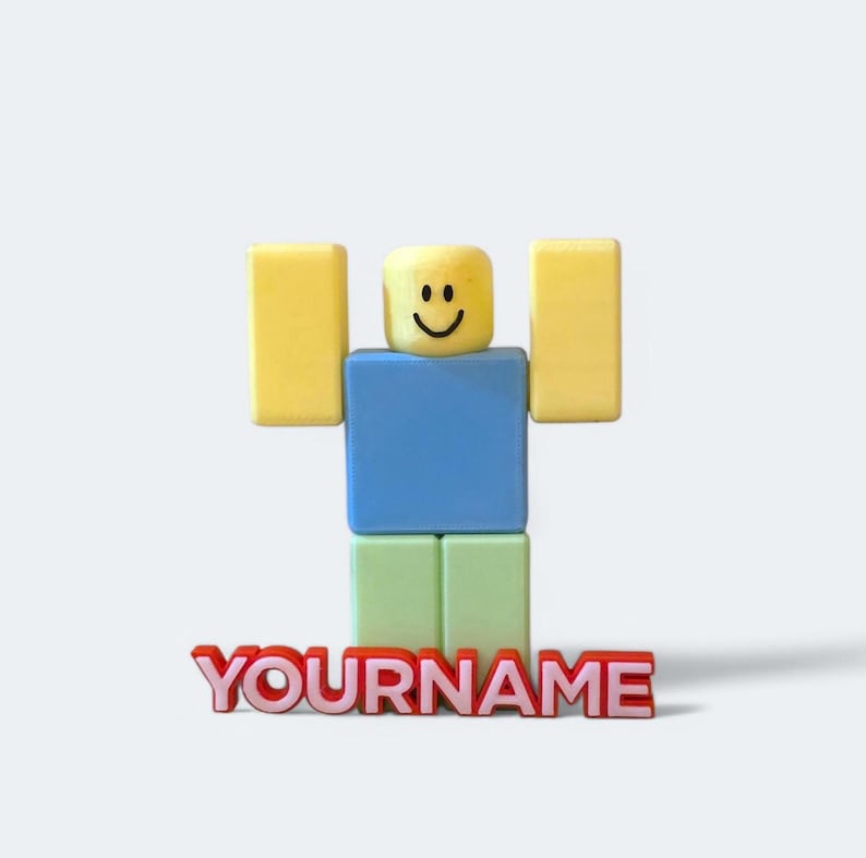 Glow-in-the-dark 3D Printed Roblox Noob Figure: Customizable Gamer Gift ...