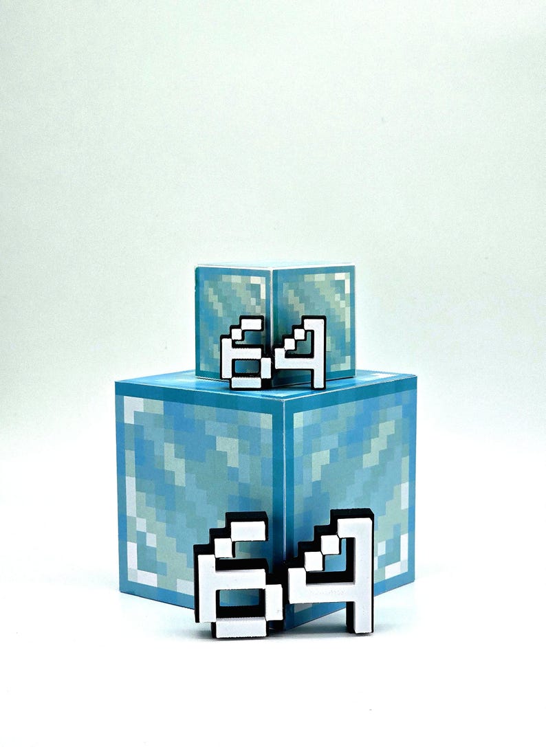 Minecraft Diamond Block Stack Figurine 64 Block Stack - Etsy