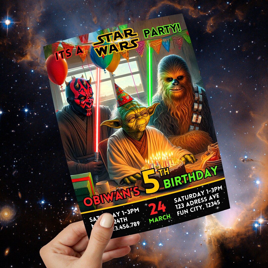 Premium Space Battle Invitation Template, Kid's House Party Invitation ...