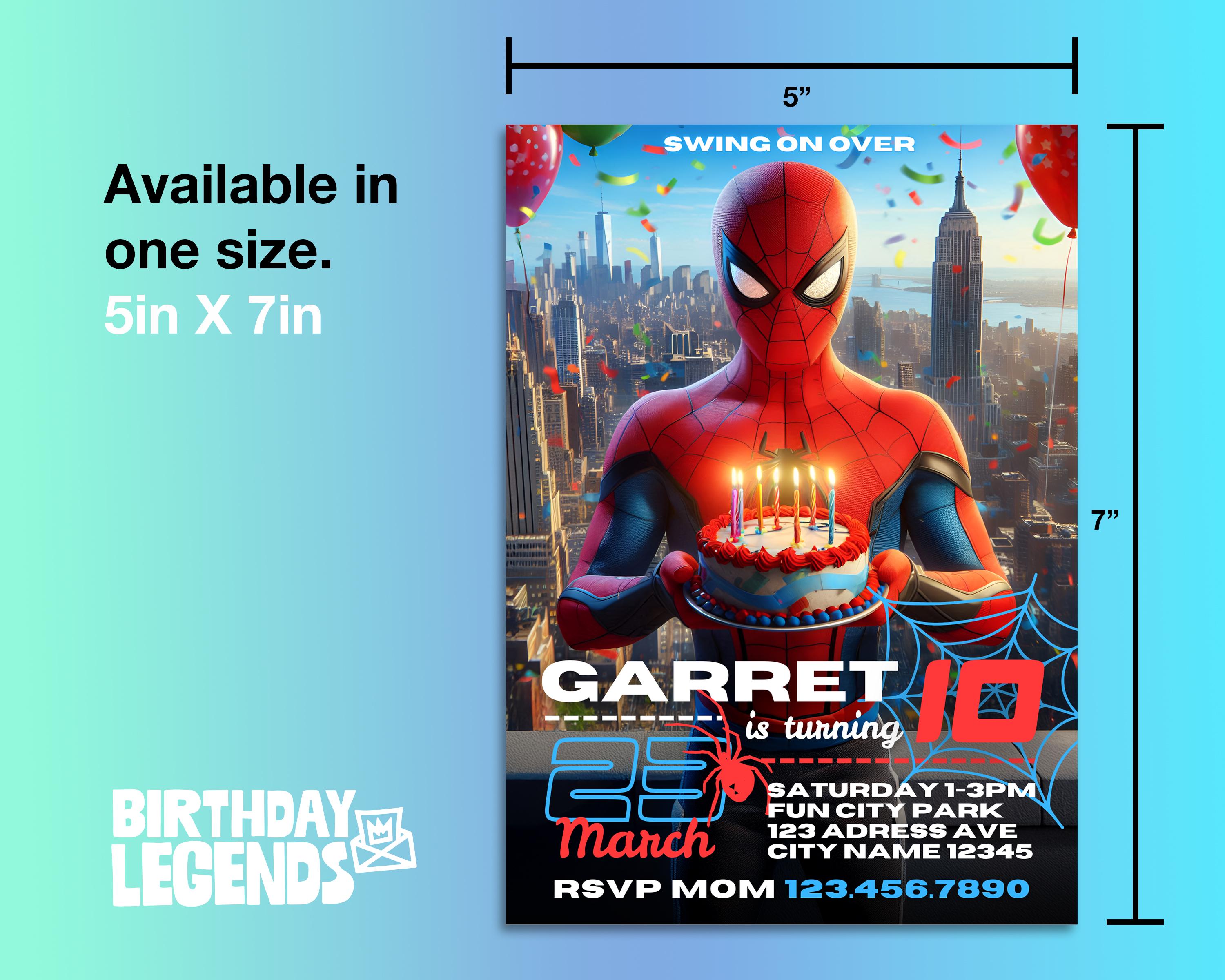 Editable Spiderkid Birthday Invitation Template, Super Hero Invitation ...