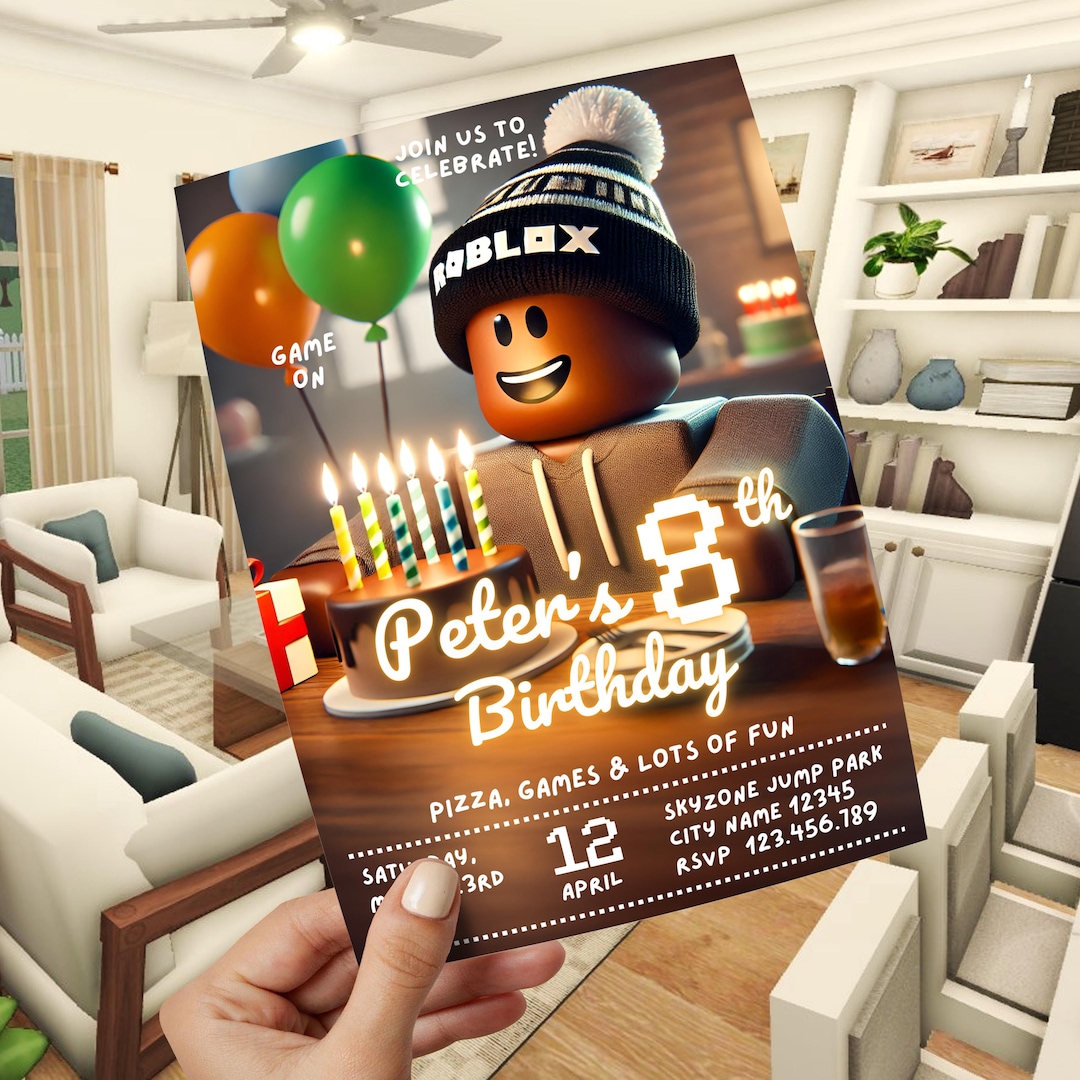 Roblox Birthday Wish Invitation Template - Etsy