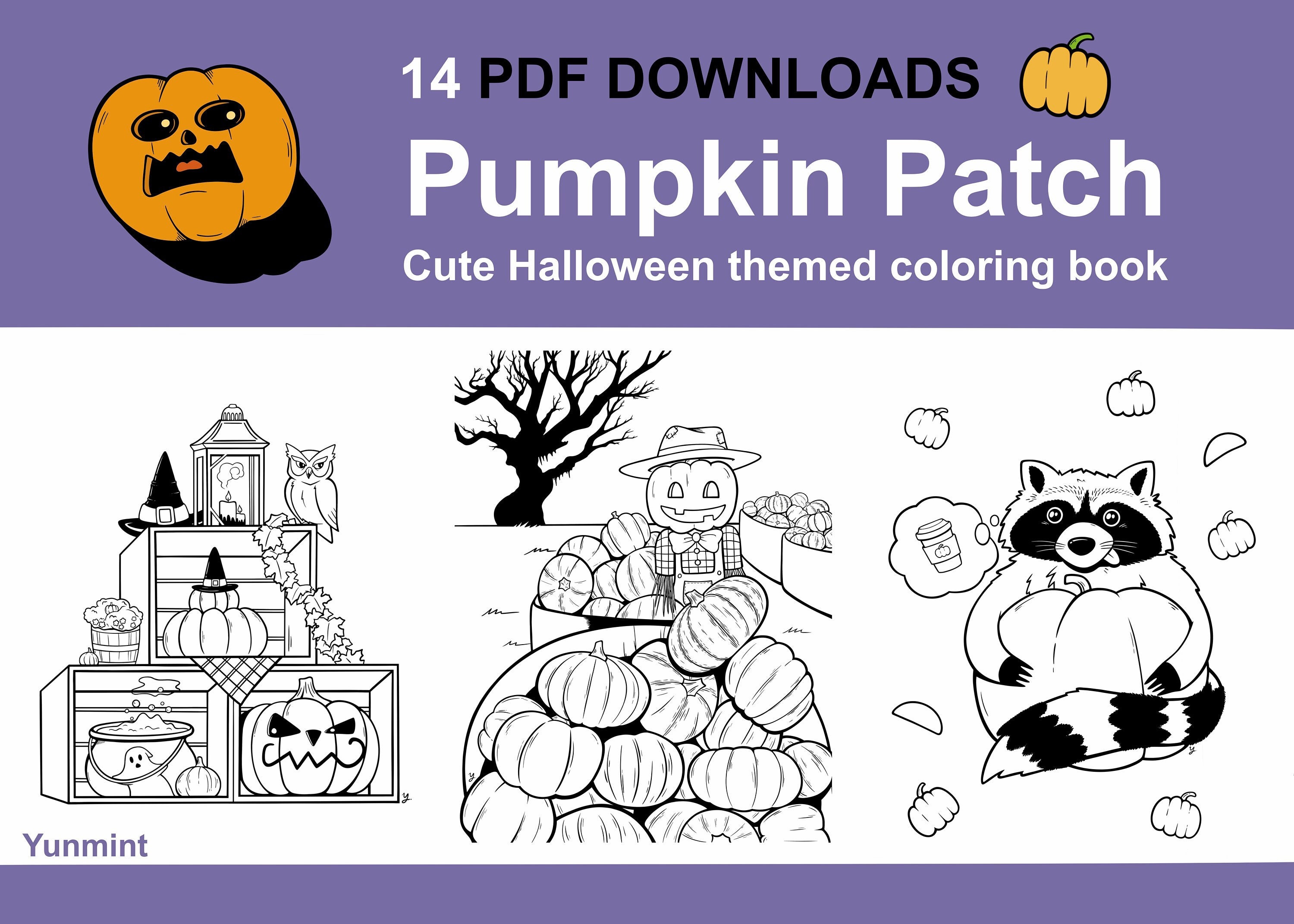 Printable Pumpkin Themed Halloween Coloring Pages | 14 Cute and Spooky ...