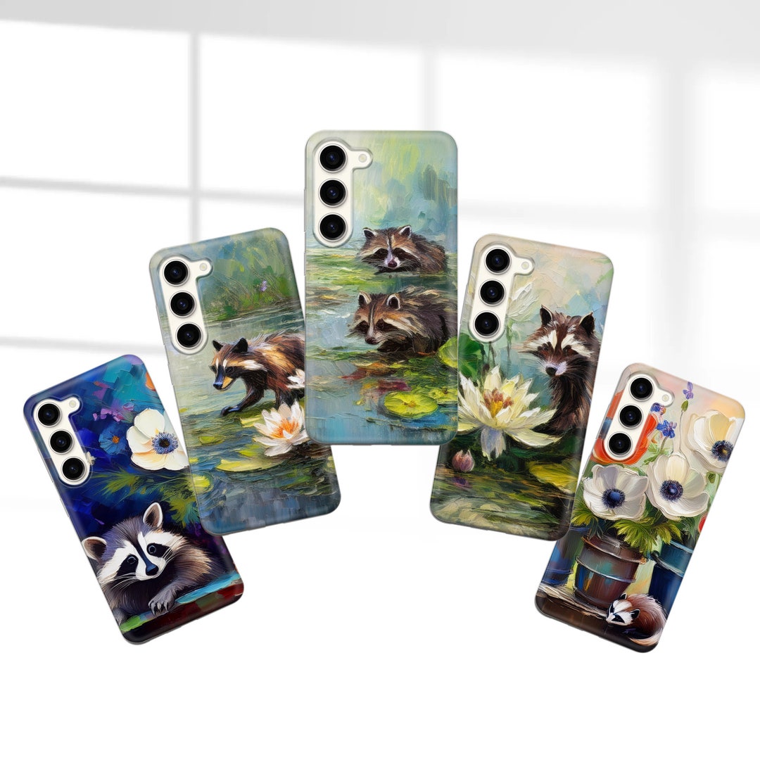 Claude Monet Raccoons Phone Case Water Lilies Cover for Samsung Galaxy ...