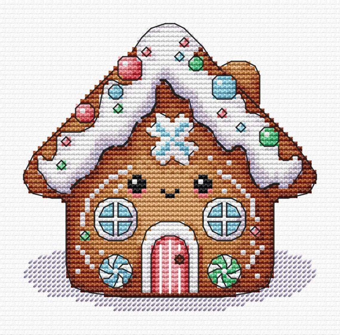Happy Gingerbread House Cross Stitch Pattern (PDF/XSD) - Etsy