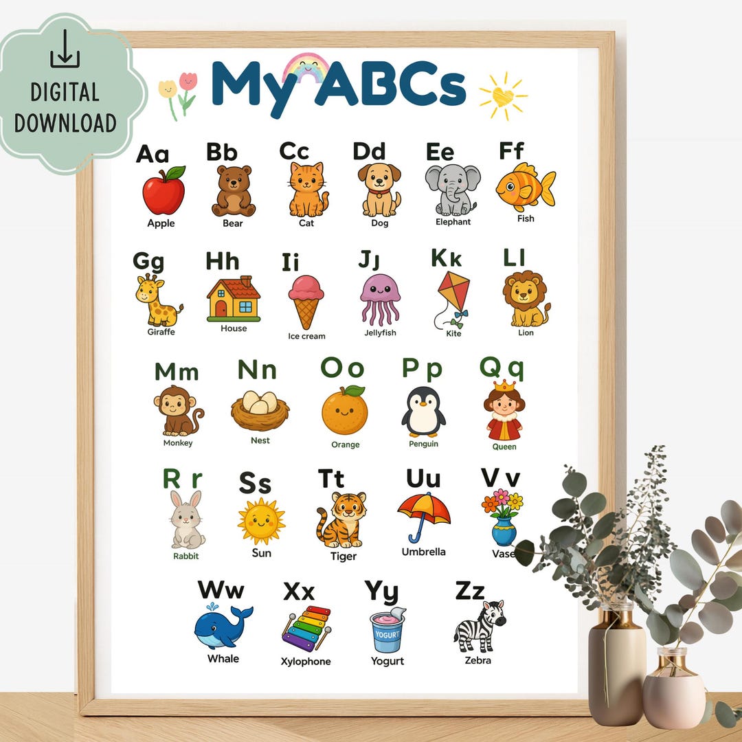 My Abcs Alphabet Poster for Kids • ABC Wall Art • Toddler Learning ...