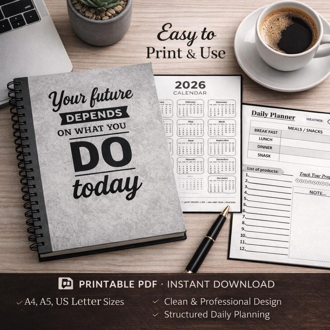 Minimalist Daily Planner for Men | Printable Productivity Planner | 24 ...
