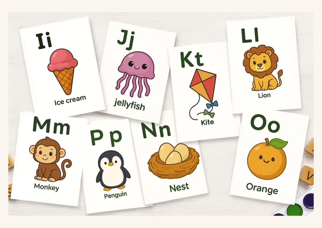 Alphabet Flashcards Printable ABC Learning Cards for Kids | Preschool ...