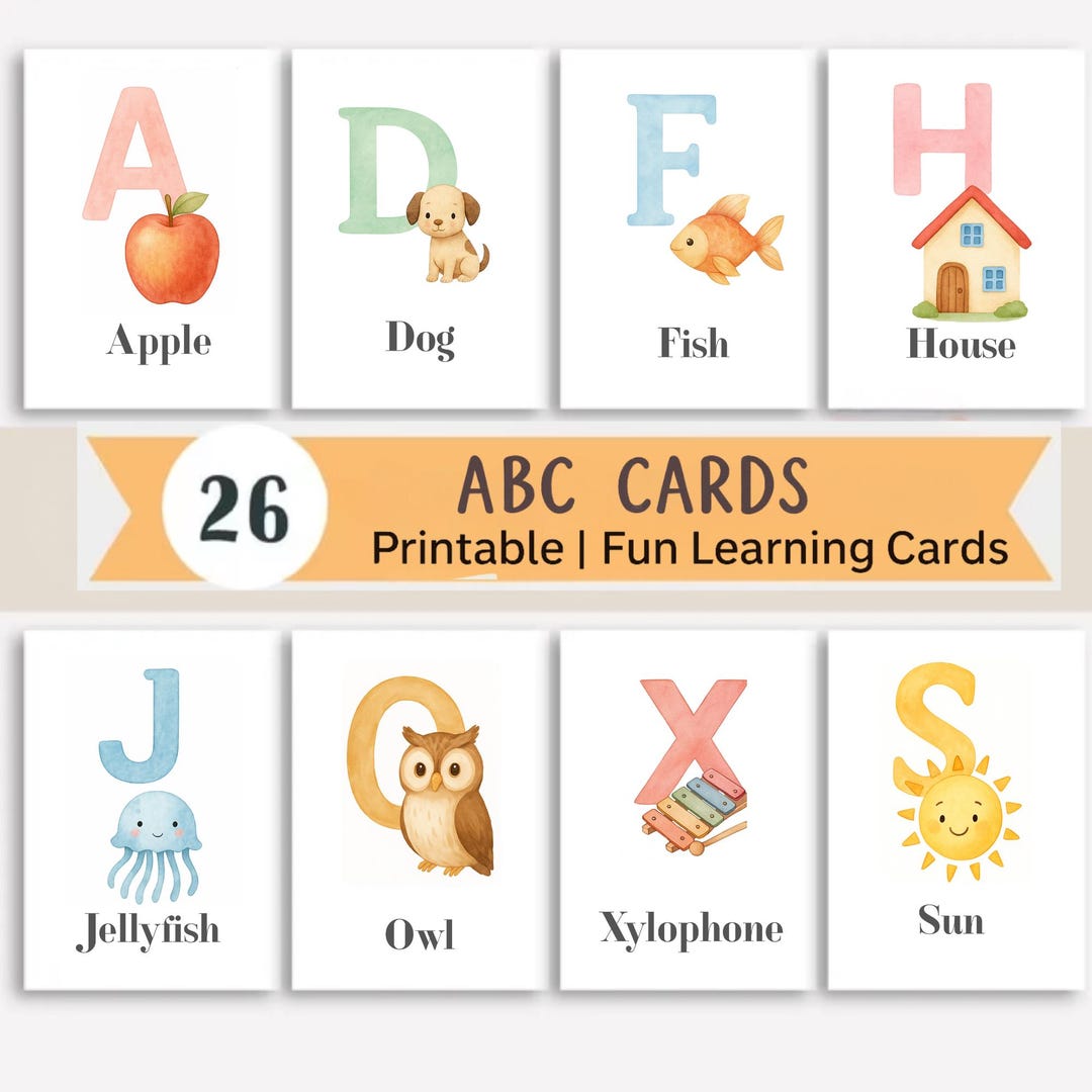 Alphabet Flashcards Printable | ABC Animal Alphabet Cards | Montessori ...
