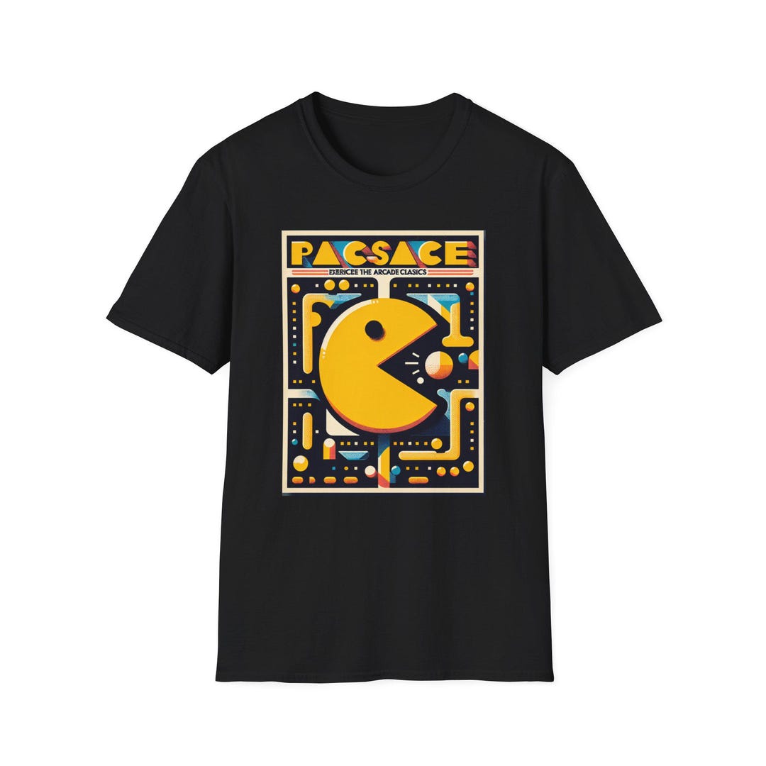 Retro Pacman T-shirt, Video Game Tee, Gamers Gift, Cool Graphic Top ...