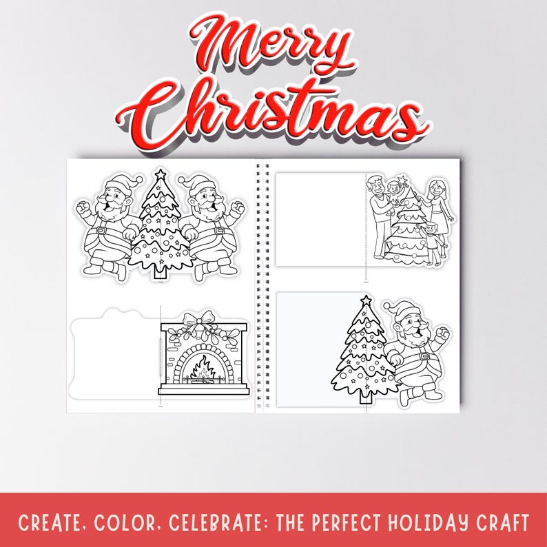 Printable Christmas Crafts for Kids, Christmas Coloring Cards ...