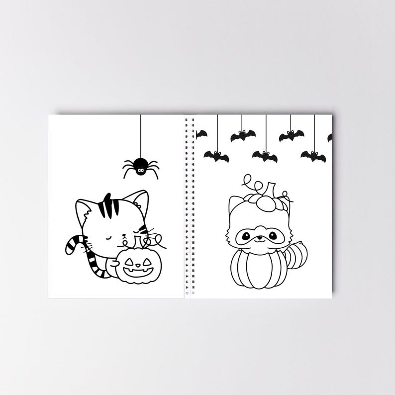 Spooky Cute Halloween Animal Coloring Pages | Fun Printable Coloring ...