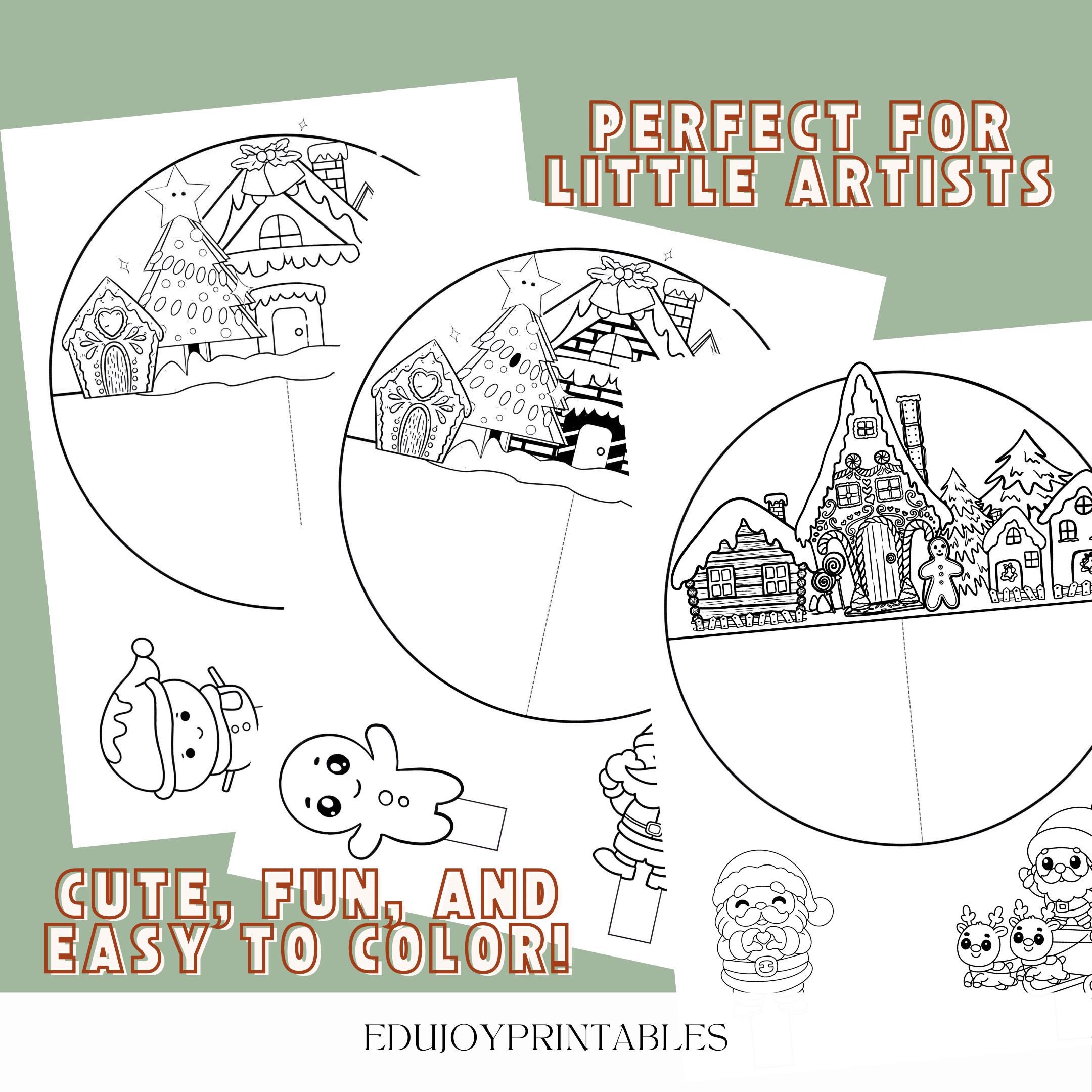 Christmas Craft Kit for Kids – Printable 3D Coloring Scene - Etsy