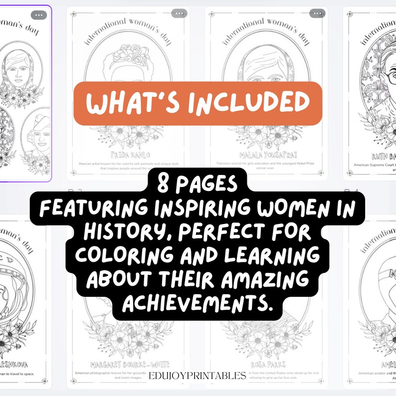International Women's Day Coloring Pages for Kids, Inspiring Women in ...