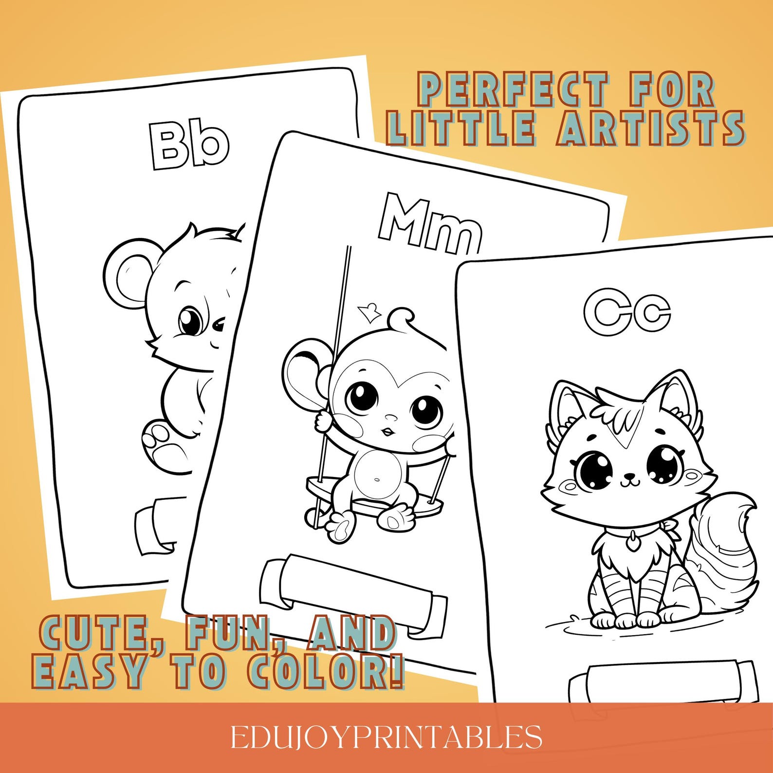 26 Animal Coloring Pages for Kids Alphabet Animal Coloring Book ...