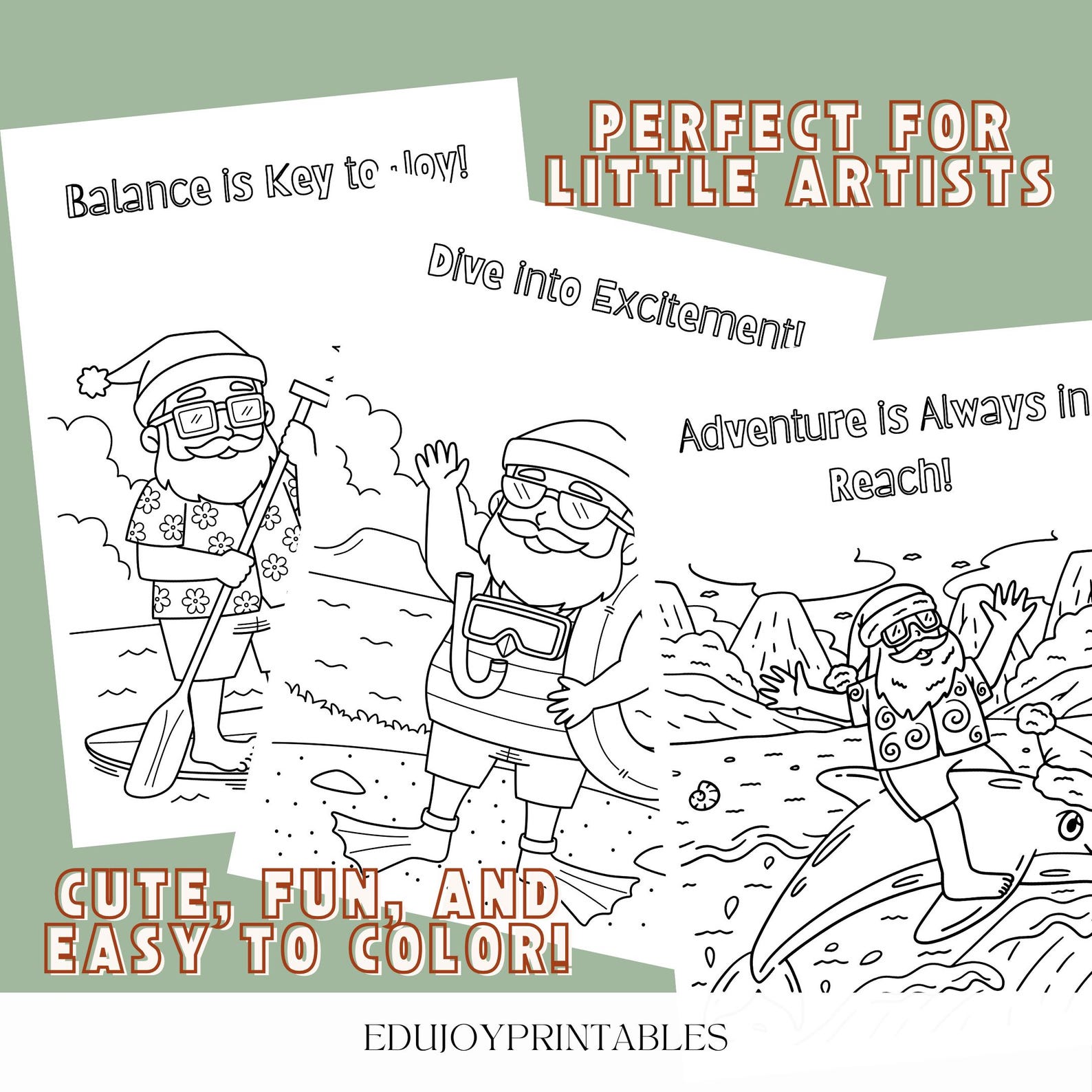 Santa's Holiday Getaway Coloring Pages - Fun Christmas Activities for ...