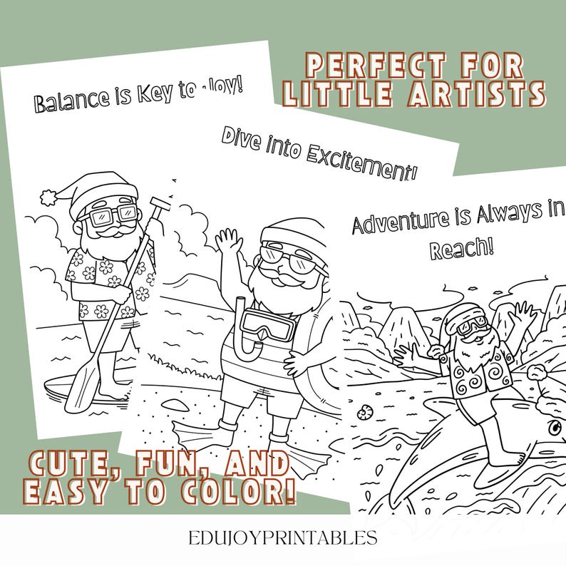 Santa's Holiday Getaway Coloring Pages - Fun Christmas Activities for ...