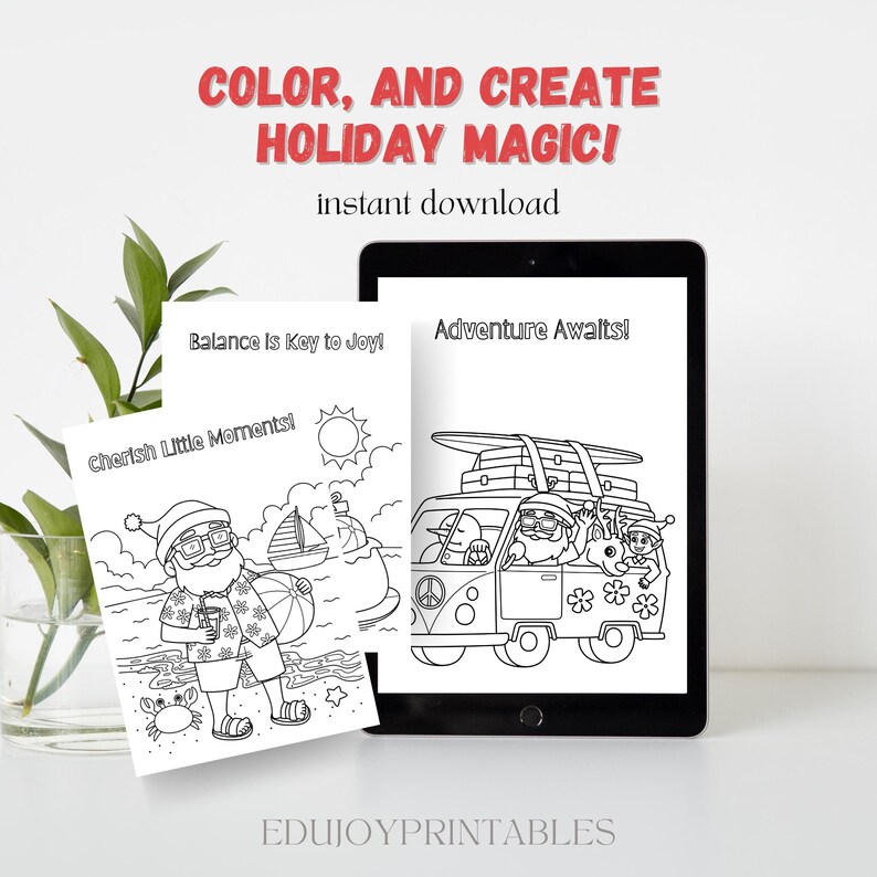 Santa's Holiday Getaway Coloring Pages - Fun Christmas Activities for ...