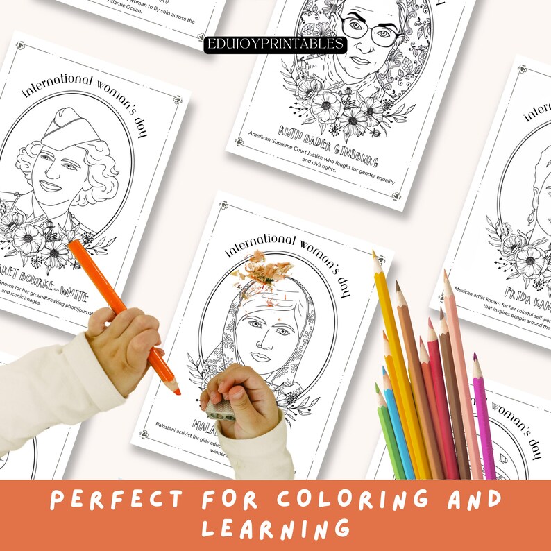 International Women's Day Coloring Pages, Educational Activity (digital ...