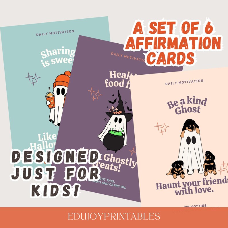 Halloween Affirmation Cards for Kids – Inspiring Quotes (digital ...
