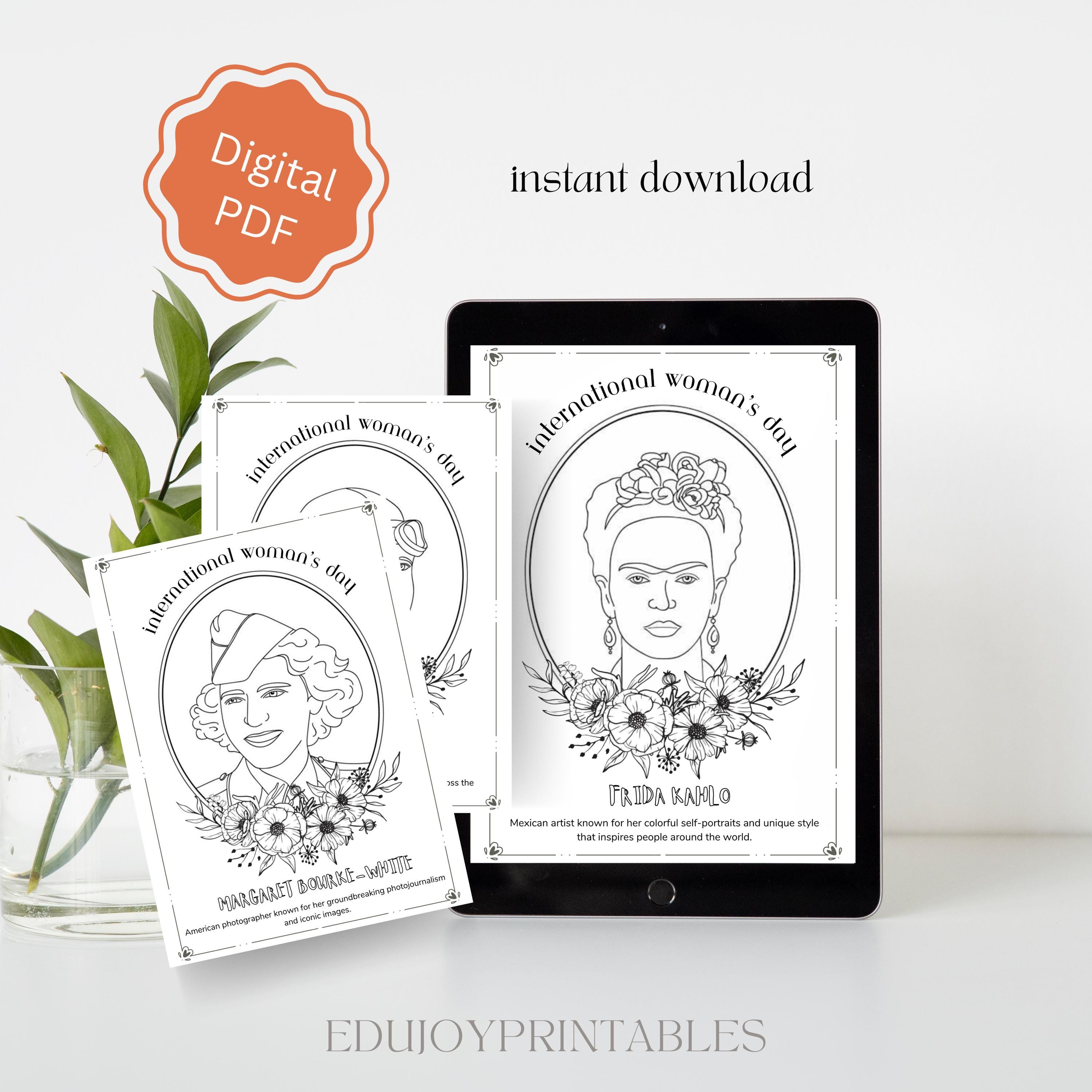 International Women's Day Coloring Pages, Educational Activity (digital ...