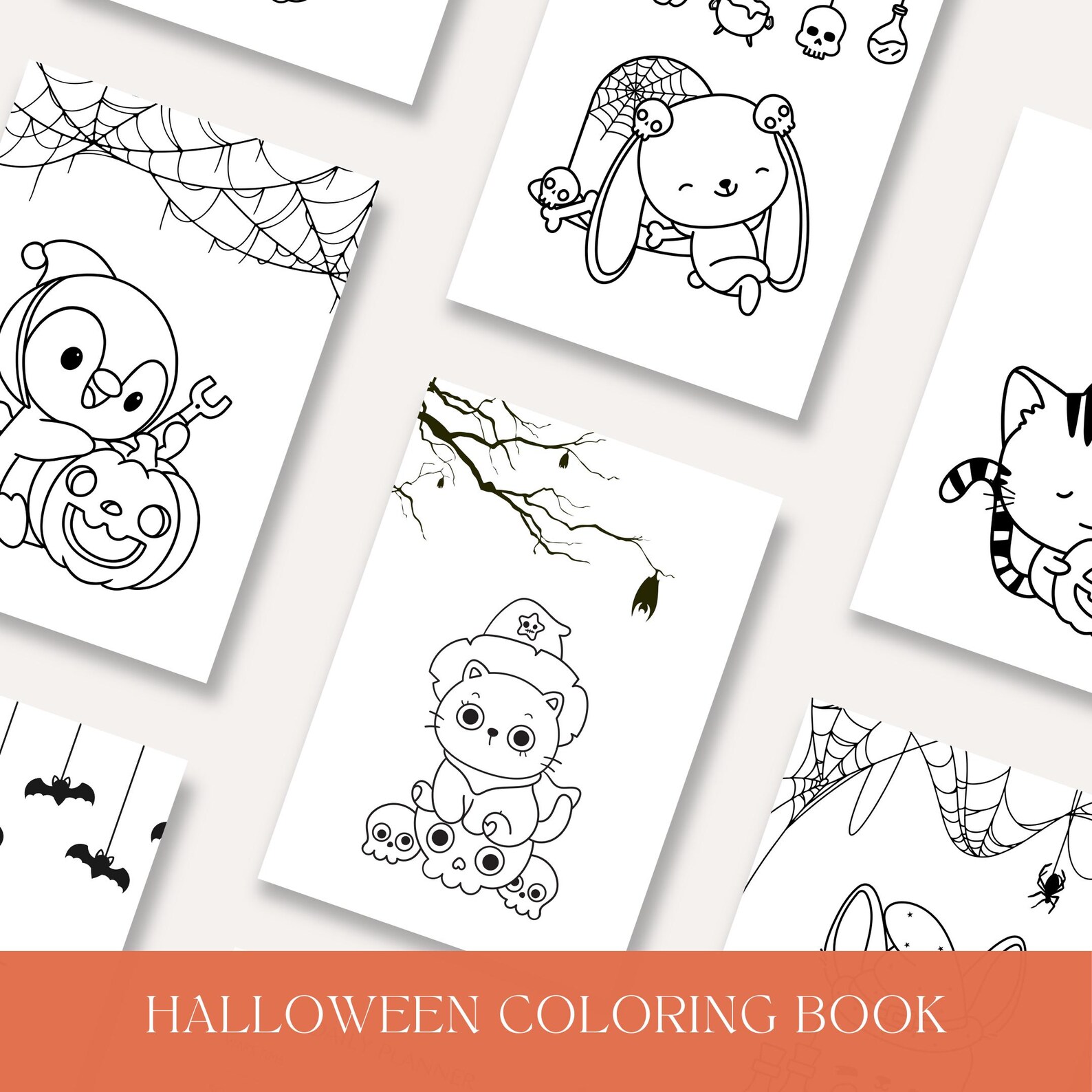 Spooky Cute Halloween Animal Coloring Pages | Fun Printable Coloring ...