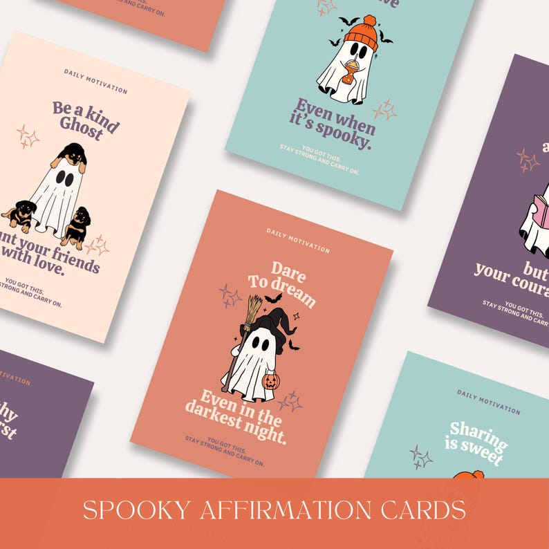 Halloween Affirmation Cards for Kids – Inspiring Quotes (digital ...