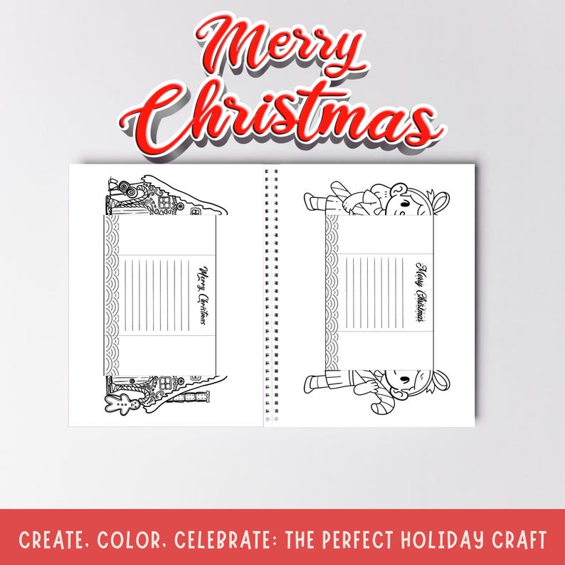 Magical Christmas Coloring Cards for Kids - Printable Holiday Fun, 6 ...
