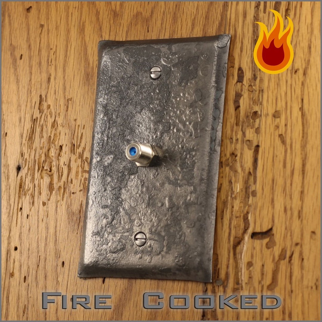 Switch Plate Fire Cooked Single Gang Cable/coax Cover Plate Wrought ...