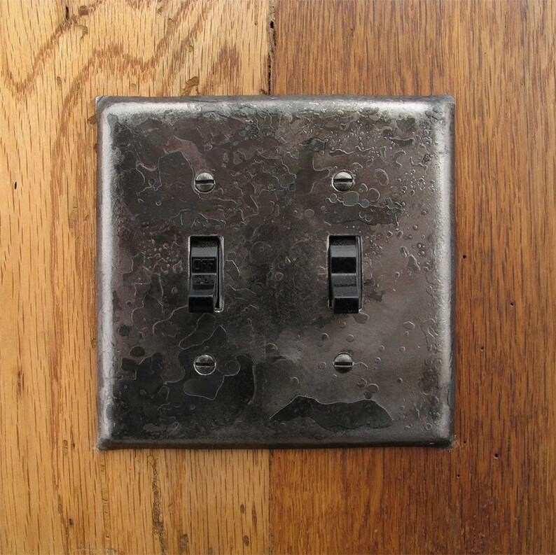 Switch Plate Fire Cooked Wrought Iron Double Switch/toggle | Etsy