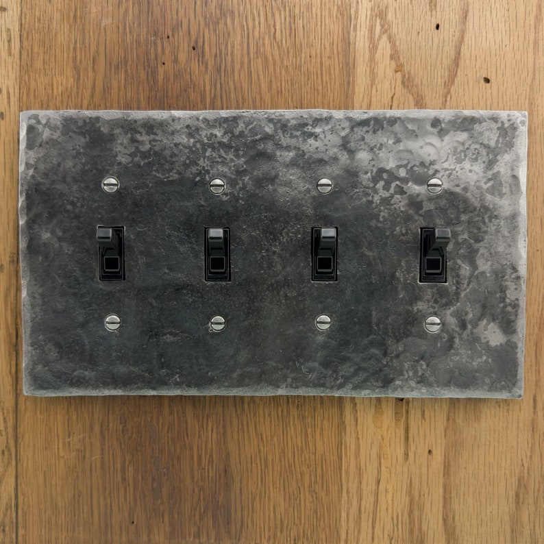 Hammer Textured Quadruple Switch/toggle Switchplate Quad Wall - Etsy
