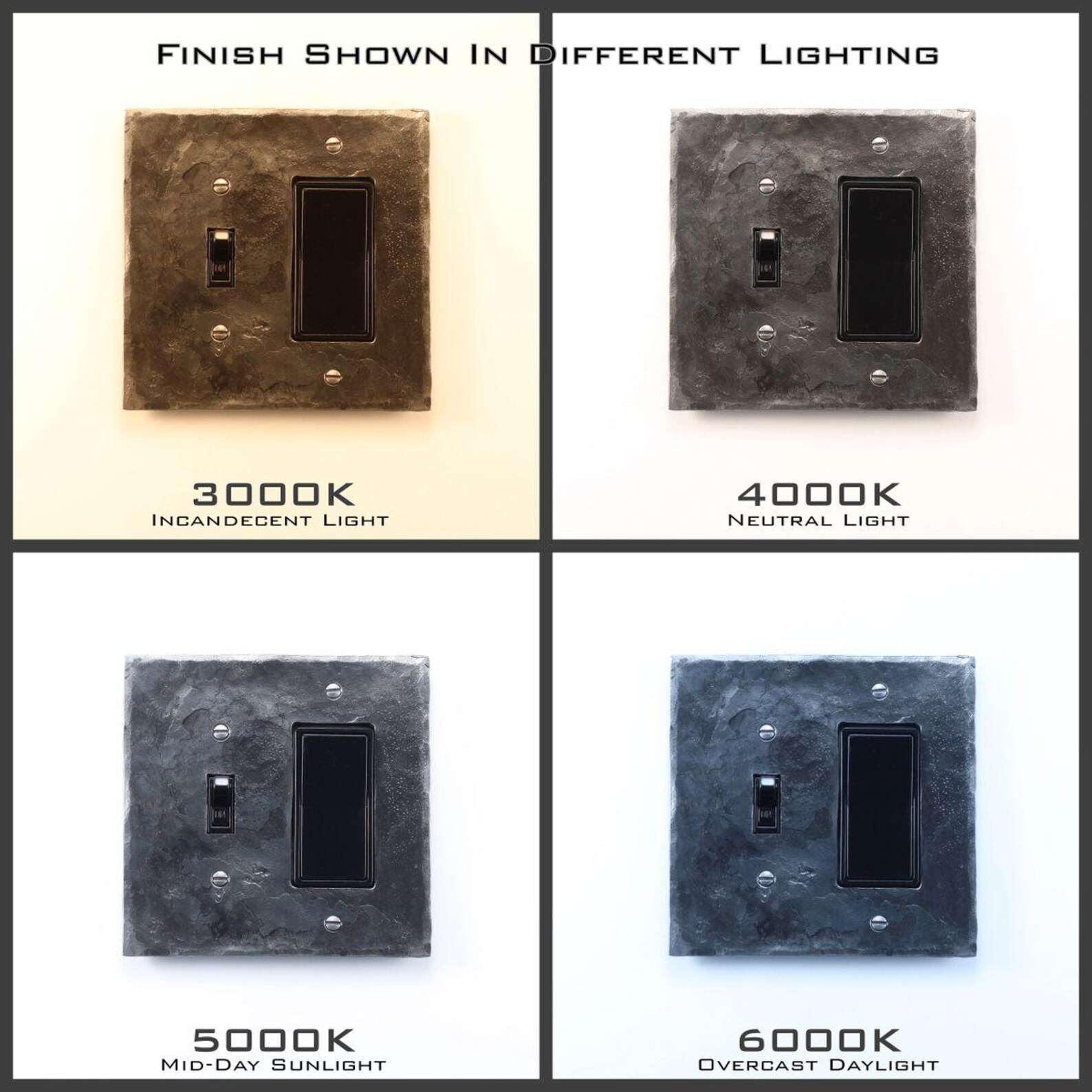 Hammer Textured Double Combo Wall Plate With Openings for Switch and ...