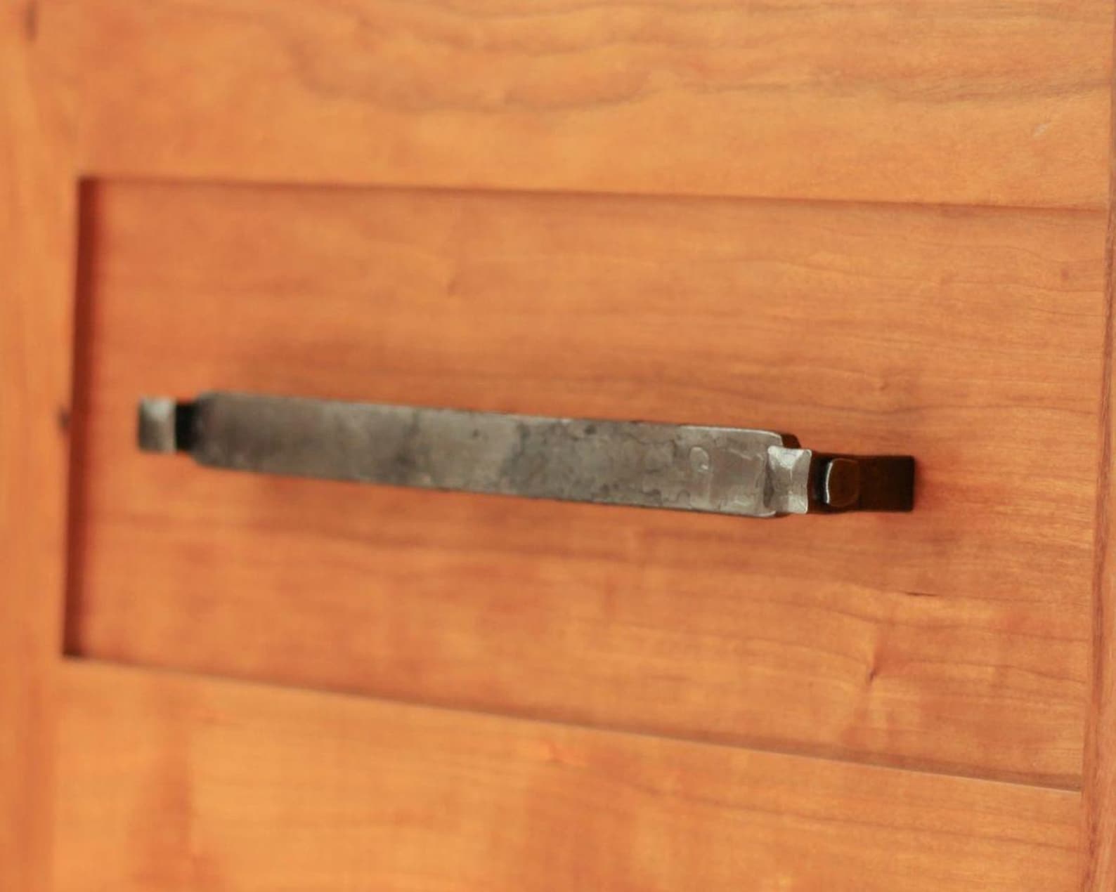 8" Hand Forged Frithia Drawer Pull - Wrought Iron Handle - Etsy