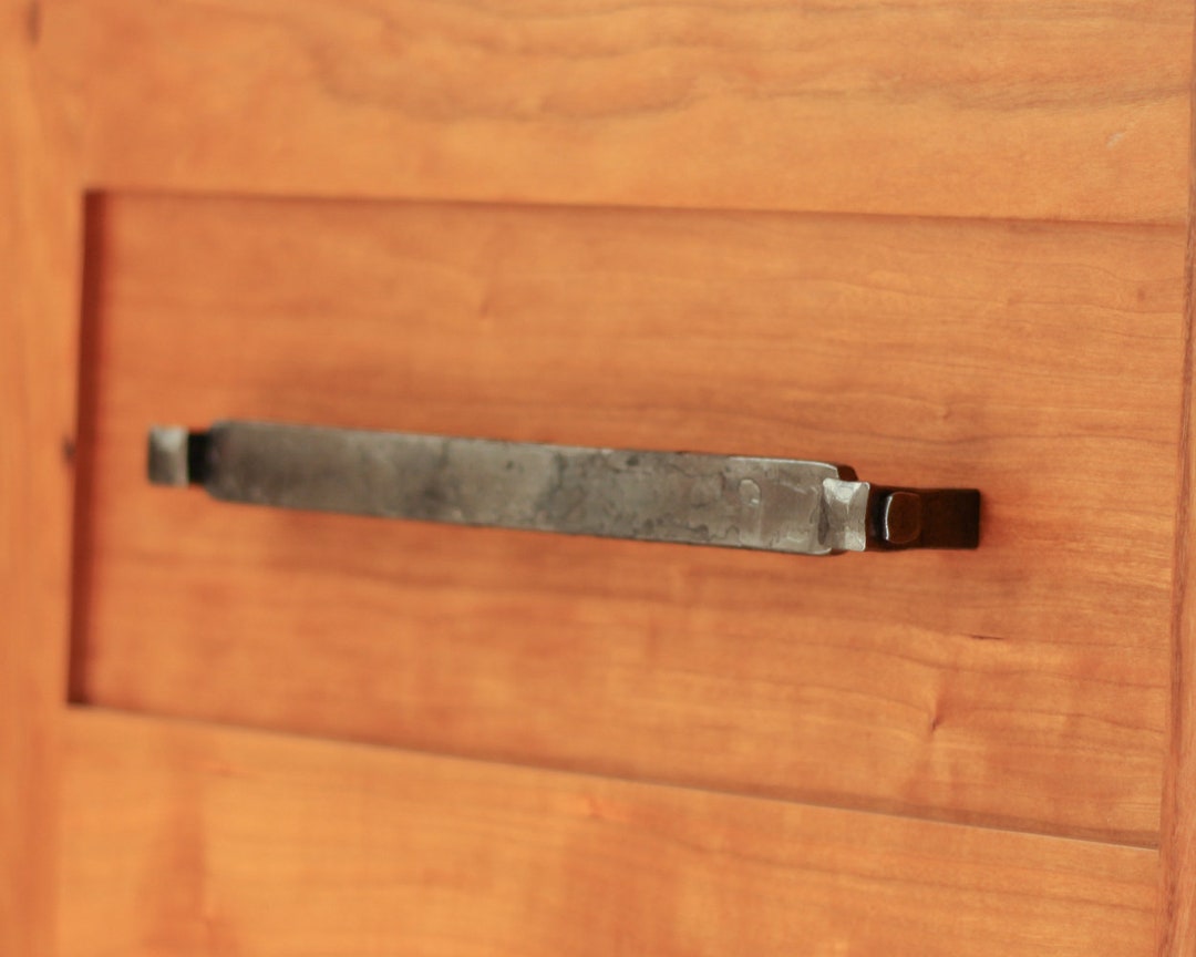 8" Hand Forged Frithia Drawer Pull - Wrought Iron Handle - Etsy