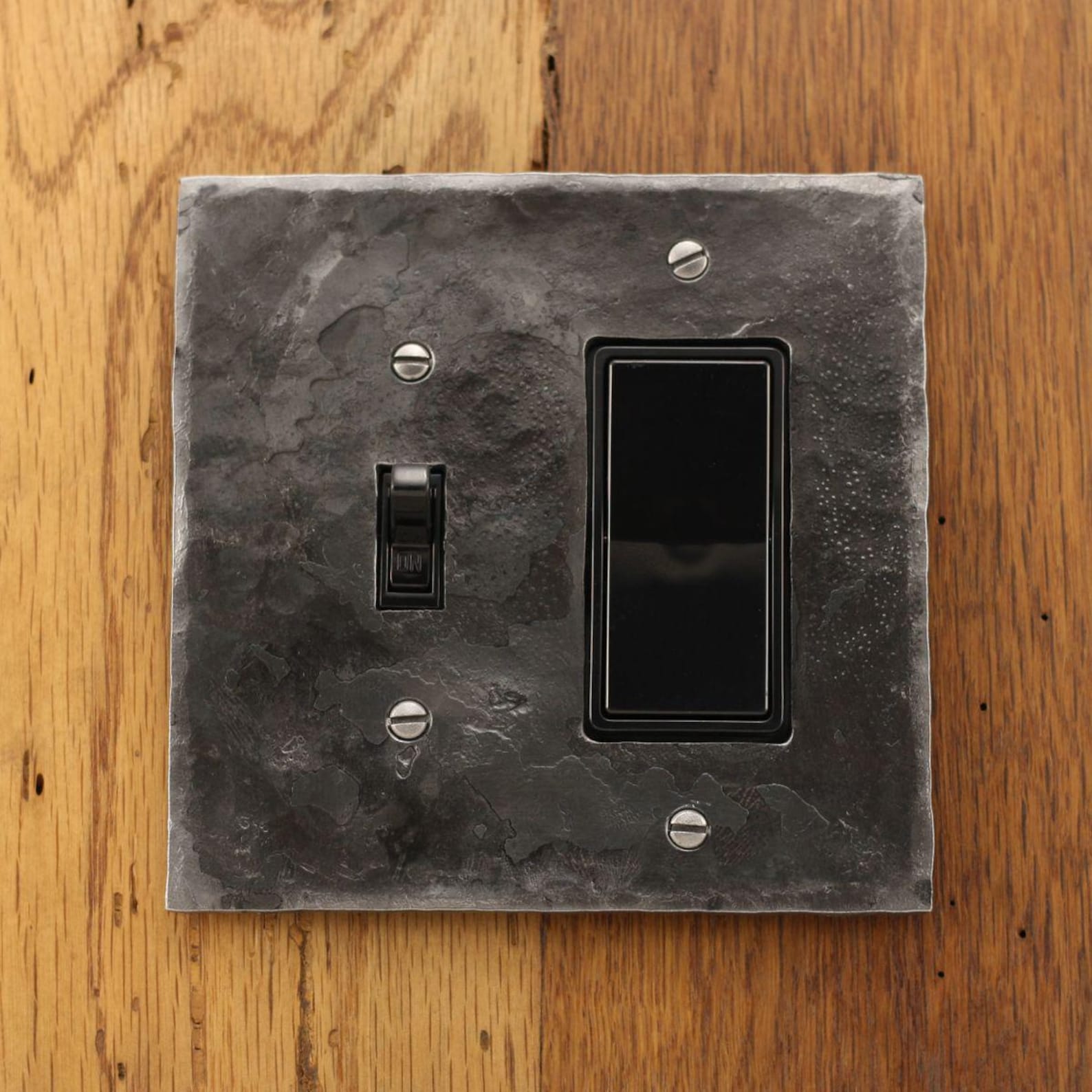 Hammer Textured Double Combo Wall Plate With Openings for Switch and ...