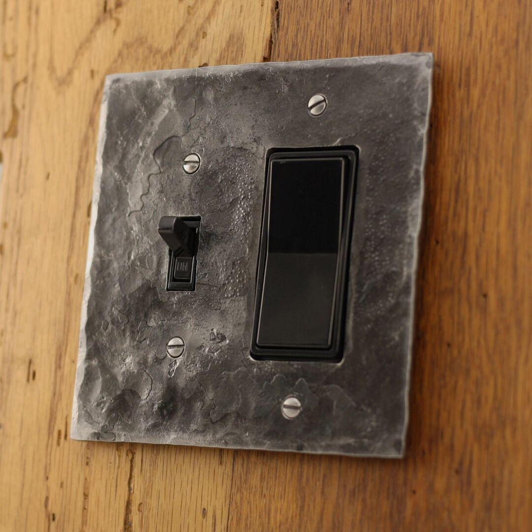 Hammer Textured Double Combo Wall Plate With Openings for Switch and ...