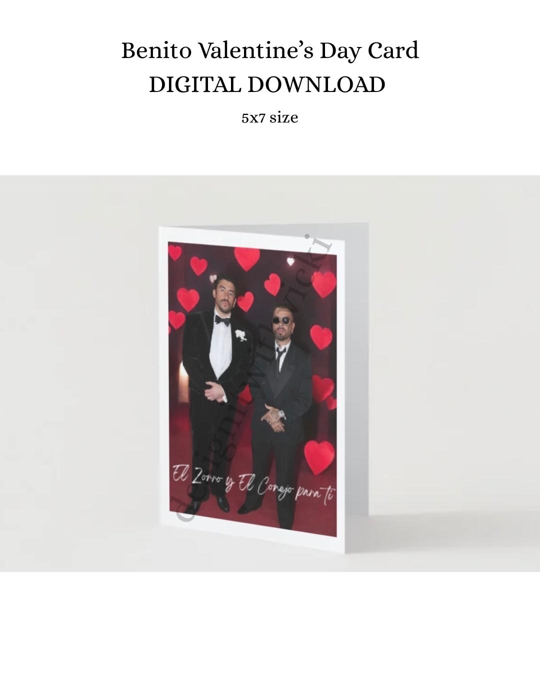 Benito Printable Valentine's Day Card – DIGITAL DOWNLOAD - NOT a ...