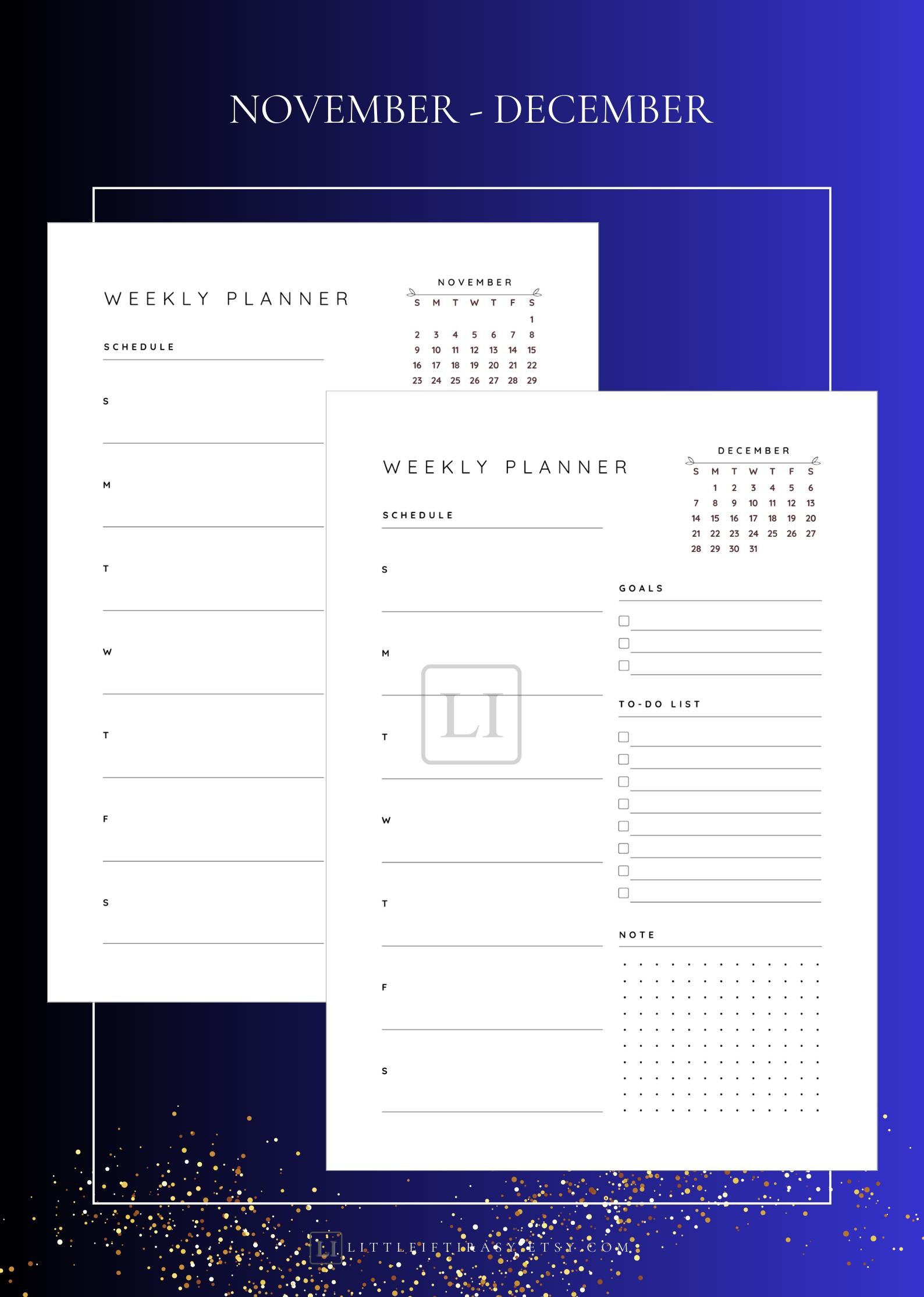 2025 Weekly Planner Sunday Start, Printable PDF, Weekly Undated Planner ...
