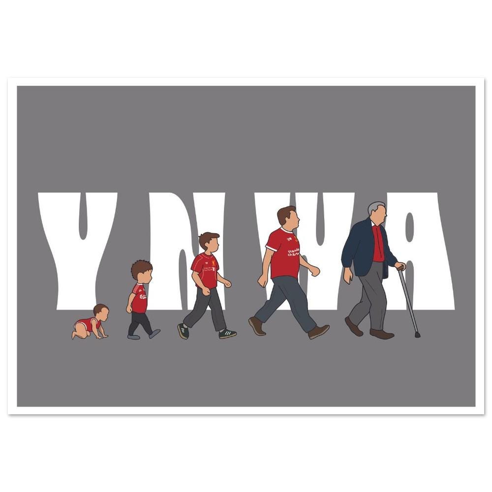 YNWA Liverpool FC Evolution Fan Poster Unique Football Print for Reds ...
