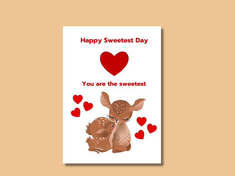 Sweetest Day Card for Kids adorable Printable Digital Download to Share ...