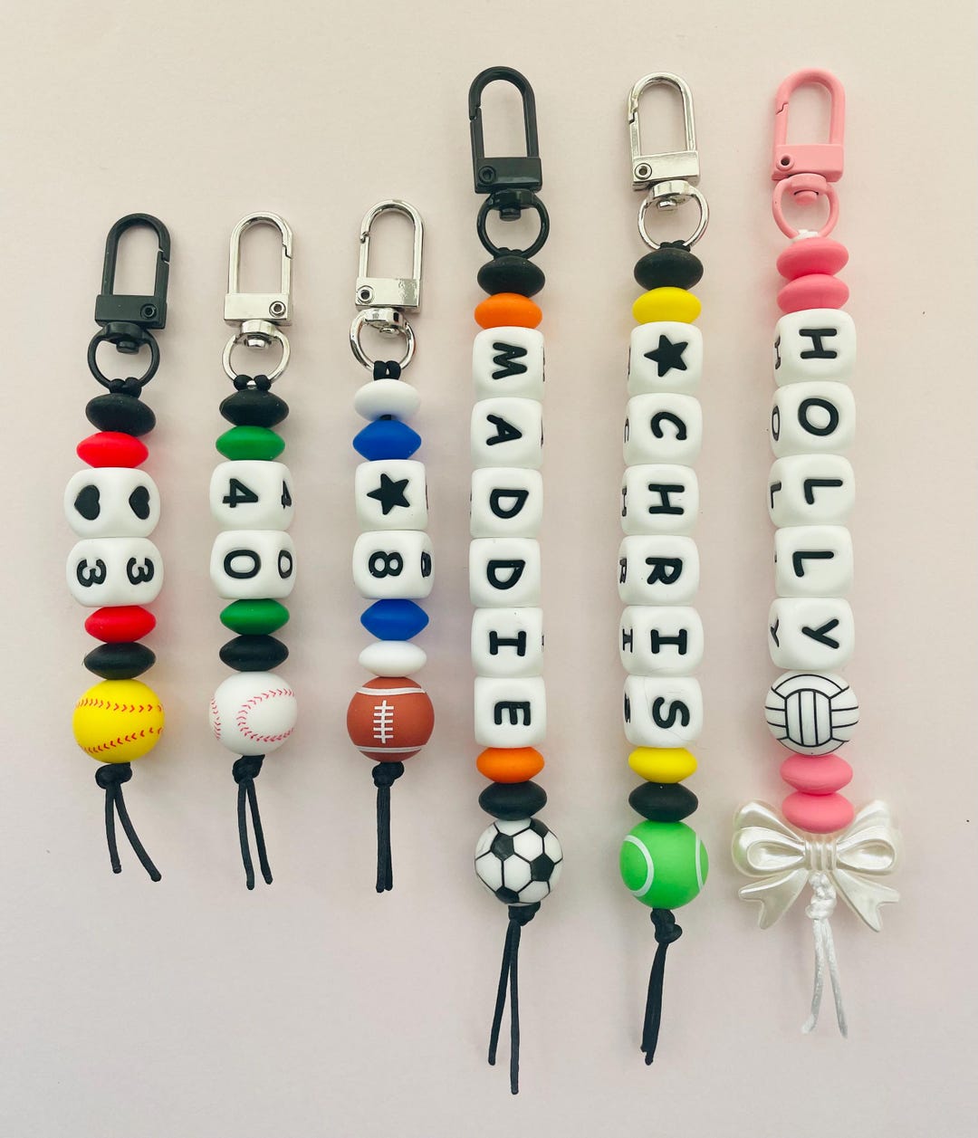 Personalized Sports Keychains/bag Charm. Team Gift. Sports Accessories ...