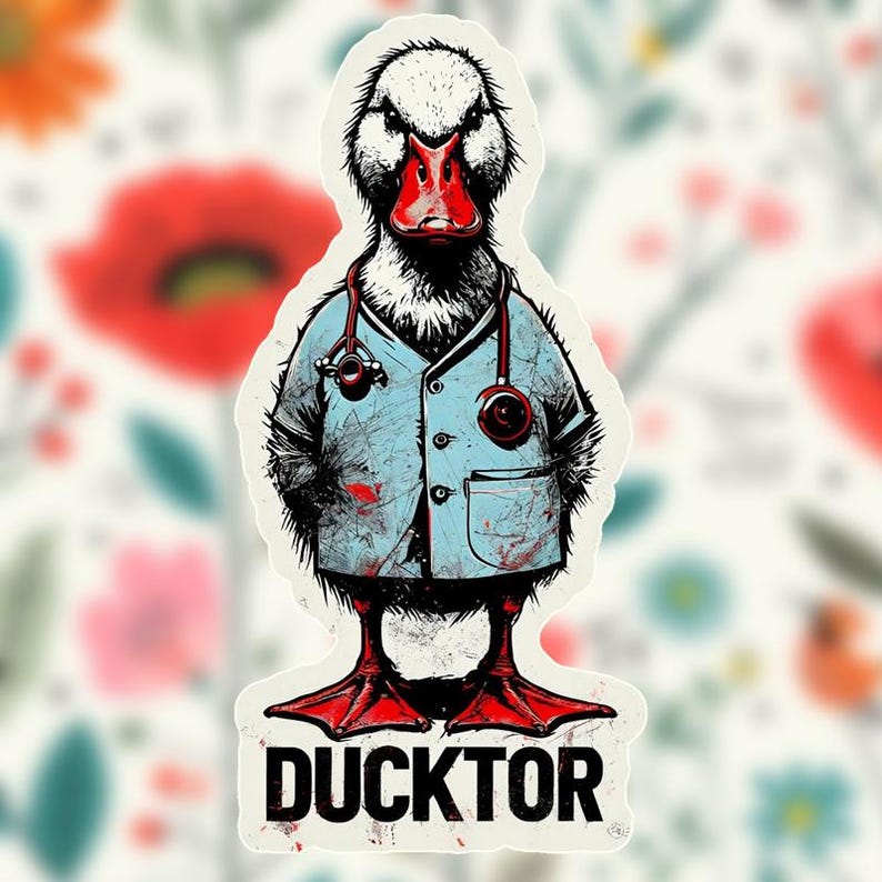 Fun Cute DUCKTOR Sticker - Etsy