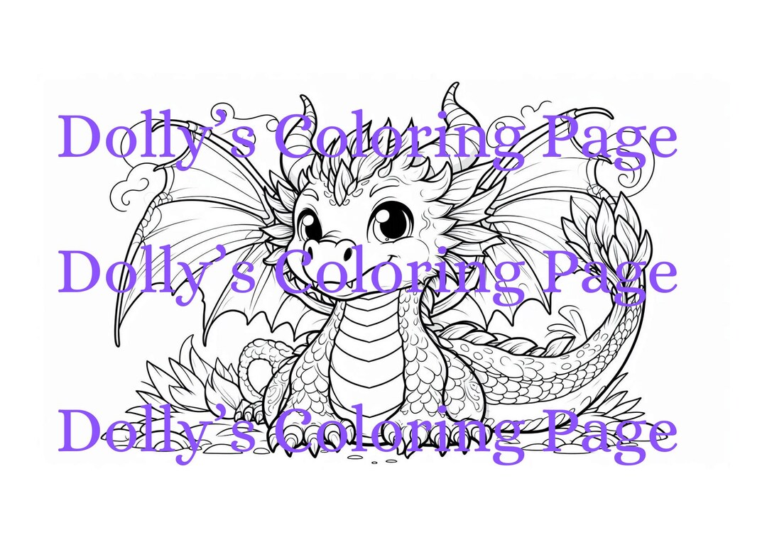 Bun-bun the Baby Dragon Coloring Page - Etsy