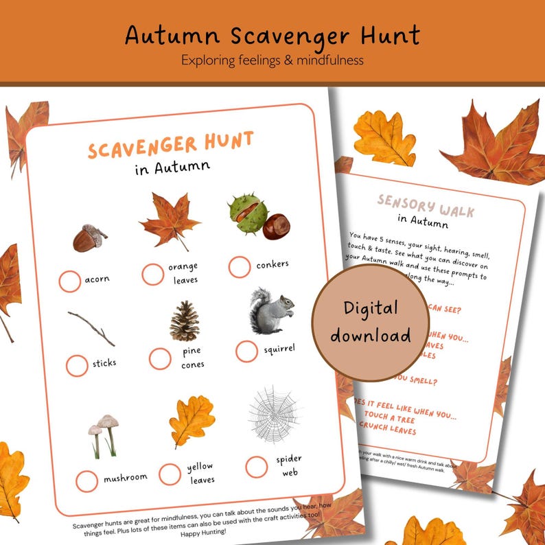 Autumn Scavenger Hunt Printable, Autumn Activity, Autumn Printables ...