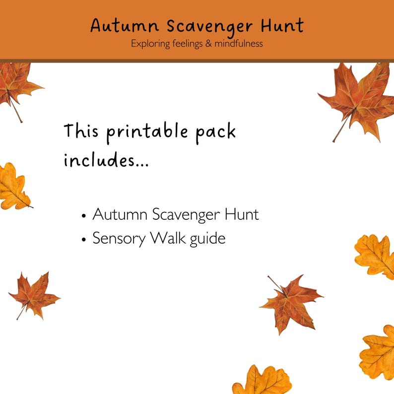 Autumn Scavenger Hunt Printable, Autumn Activity, Autumn Printables ...