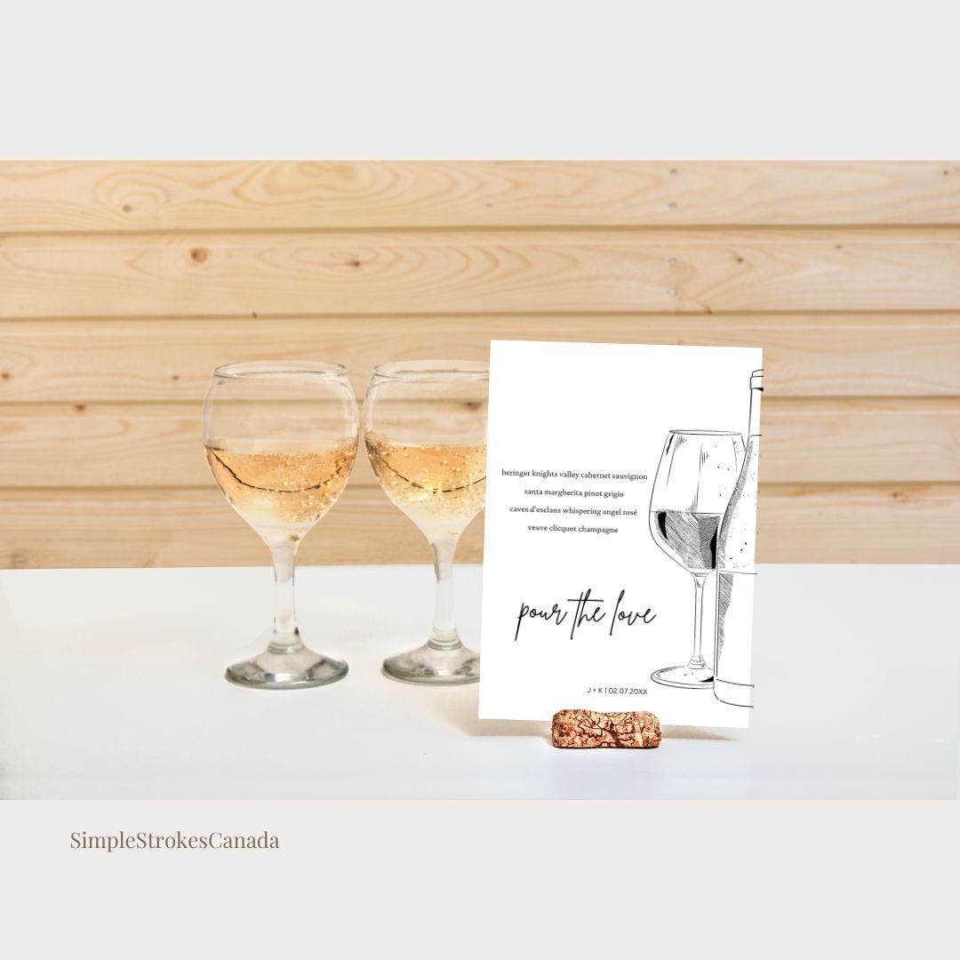 Pour the Love Custom Wine List Template Cheeky Design Minimalist ...