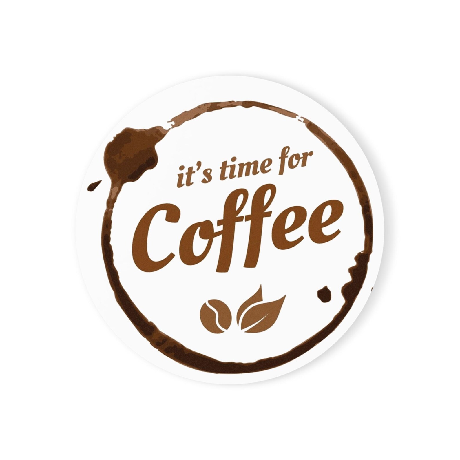 Cork Back Coaster - Coffee Time Art Drink Coaster, Tea Lover Gift, Home ...