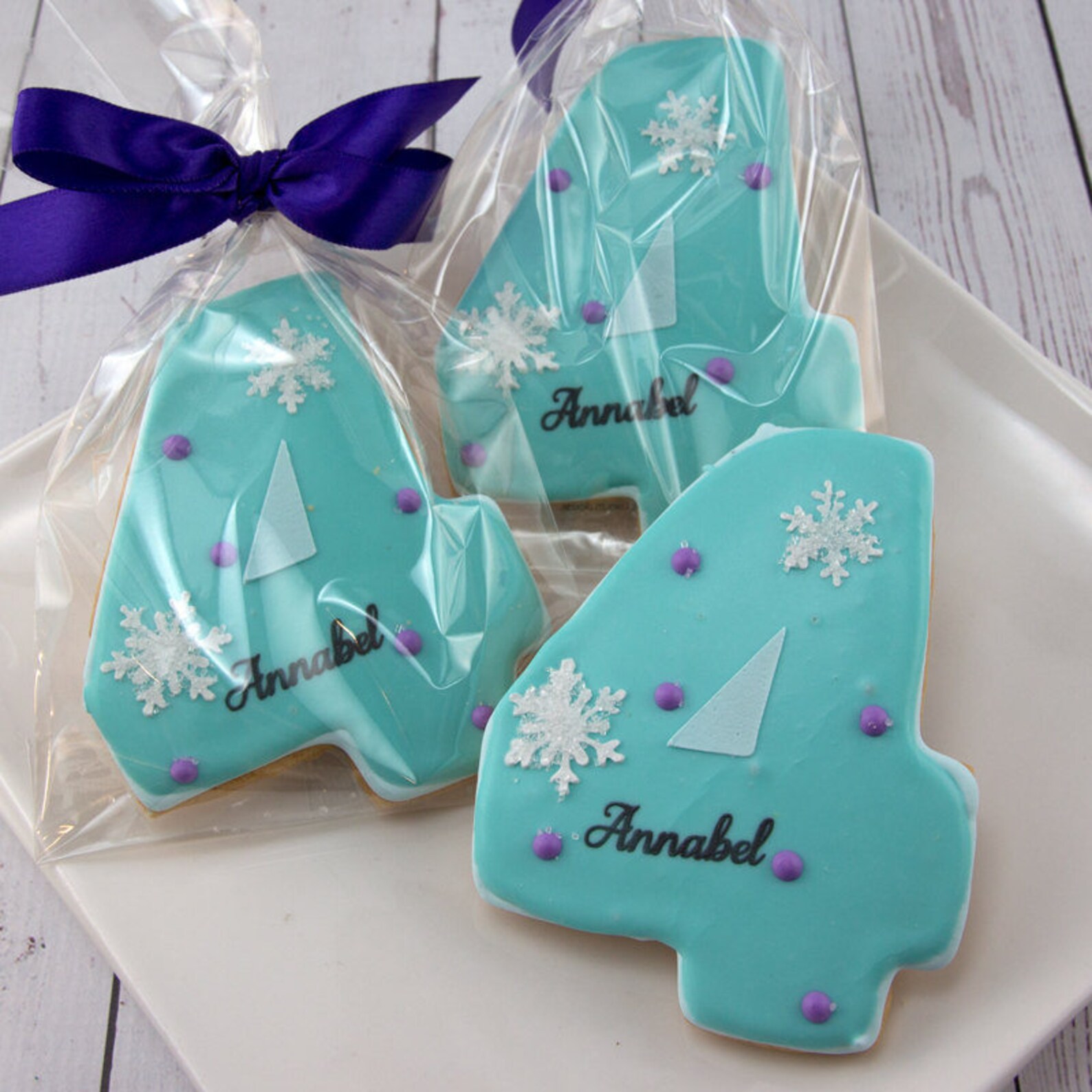 Frozen Birthday Cookies Personalized 4 Size Bowed - Etsy